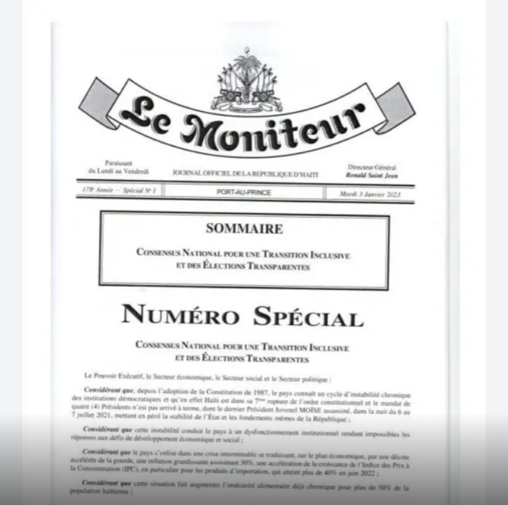 République d’Haïti | Le Moniteur : Chaque énoncé, chaque acte légal ...